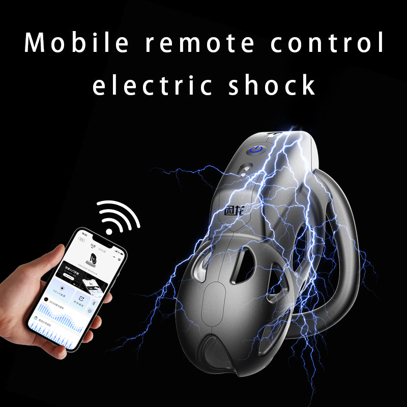 JEUSN Male electric shock Chastity Cage Remote control of mobile app I ...