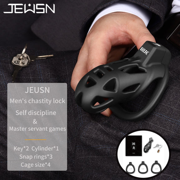 JEUSN Male Chastity Cage Invisible Lock Lightweight Breathable Cock Ca ...